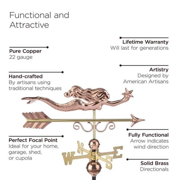 Little Mermaid Weathervane - Pure Copper by Good Directions - On Sale ...