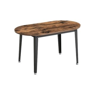 Wooden Top Coffee Table with Iron Angled Legs, Brown and Black - Bed ...