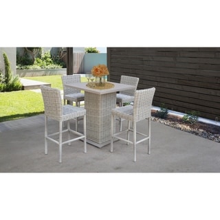 Coast Pub Table Set With Barstools 5 Piece Outdoor Wicker Patio ...