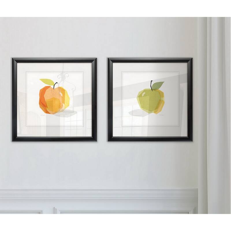 Red Linen Apple -Framed Set - Overstock - 28218056
