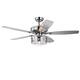 Pamerine 52-Inch Chrome Lighted Ceiling Fan with Clear Glass Shade ...