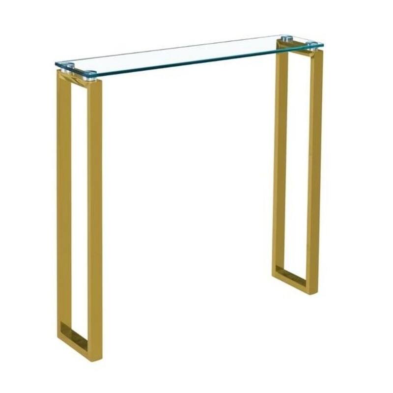 Modern Gold Console Table - Overstock - 28226188