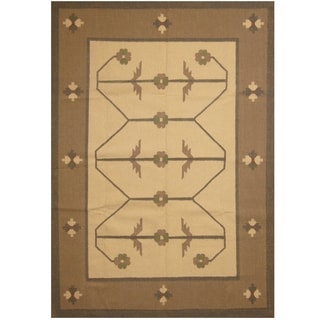 Handmade One-of-a-Kind Wool Kilim (India) - 5'6 x 8' - Bed Bath ...