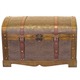 Antiqued Victorian Treasure Chest Wood Trunk Round Top (As Is Item ...