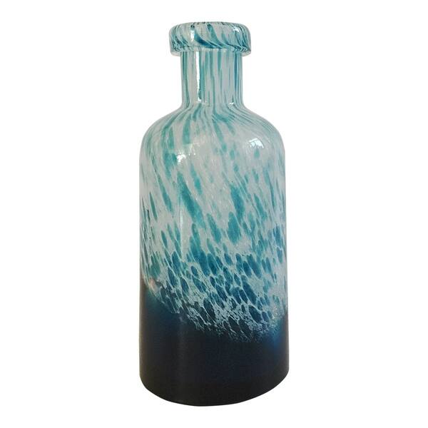 Aurelle Home Vintage Shape Blue Glass Modern Vase - Bed Bath & Beyond ...
