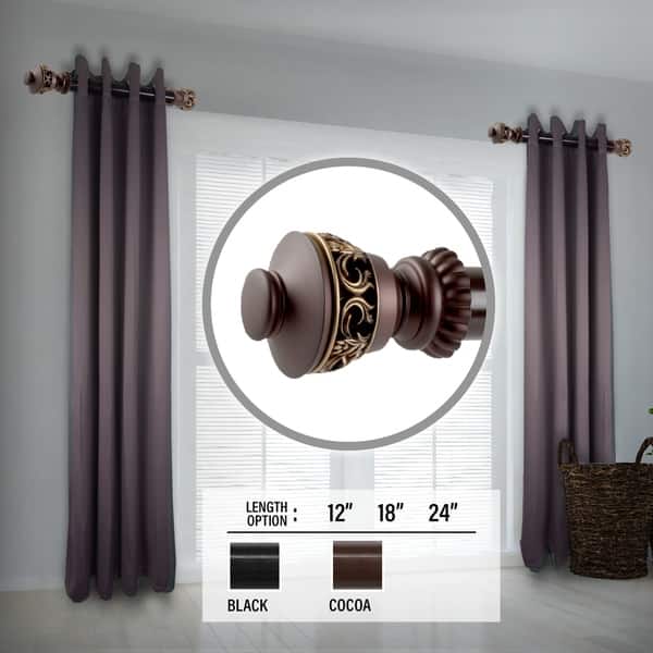 InStyleDesign Scroll 1.5" Side Curtain Rod - Set of 2 - Bed Bath ...