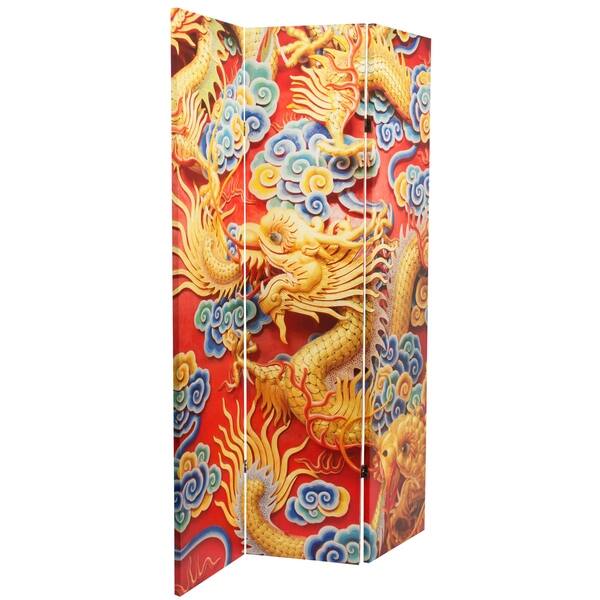 Handmade 6' Traditional Chinese Emperor Dragon Room Divider - Bed Bath ...