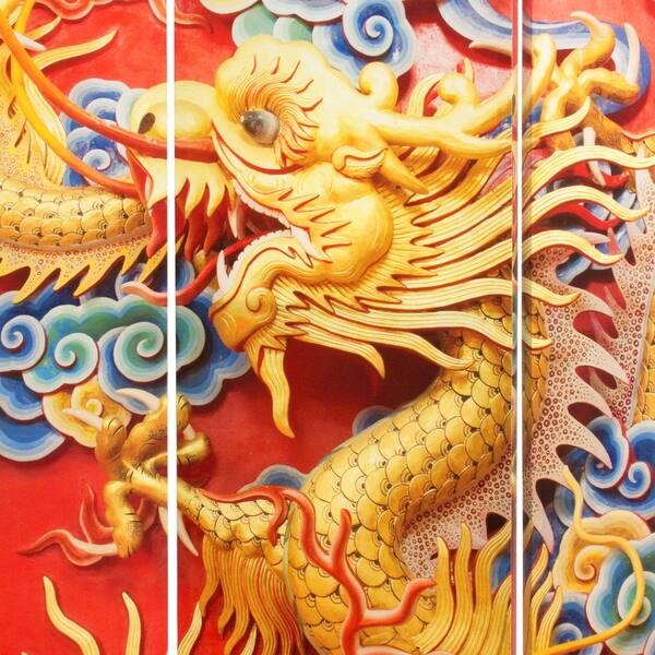 Handmade 6' Traditional Chinese Emperor Dragon Room Divider - Bed Bath ...