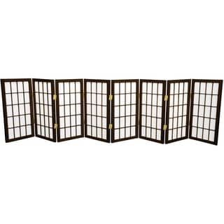 2 ft. Tall Desktop Window Pane Shoji Screen - Walnut - 8 Panels - Bed ...