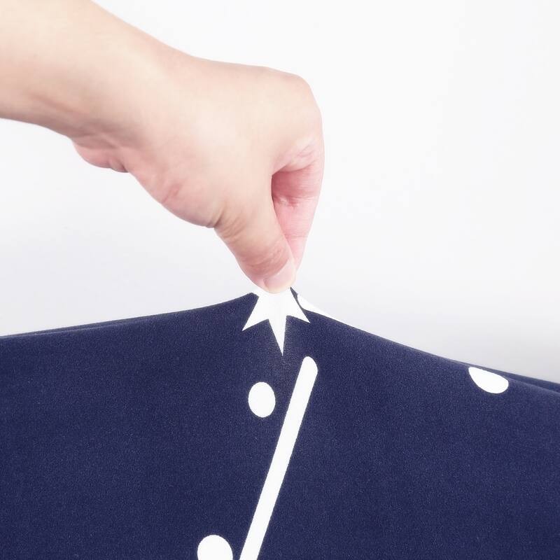 Enova Home Dark Blue Elegant Polyester and Spandex Stretch Washable Box ...