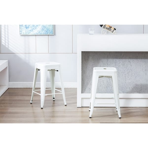 Carbon Loft Aramis Stackable 24-inch Metal Counter Stool - Bed Bath ...