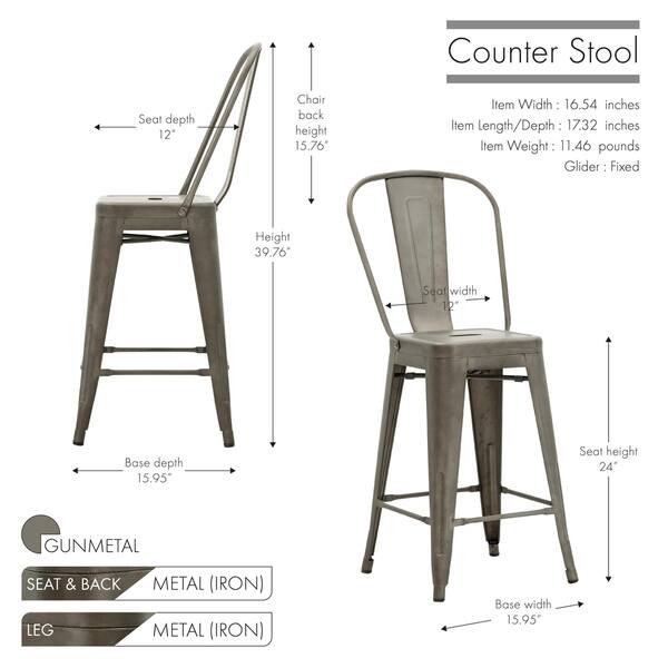 Carbon Loft Raja Stackable Electroplated Metal Counter Stool (Set of 2 ...