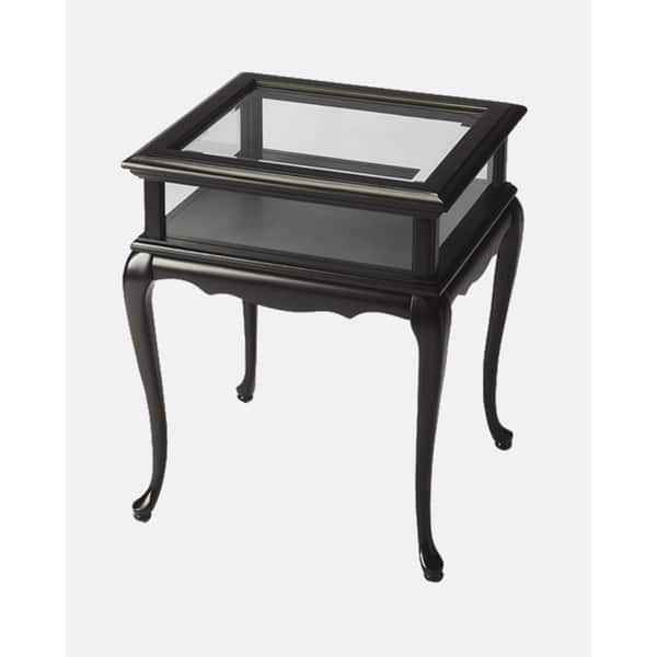 Offex Traditional Rectangular Wooden Curio Table in Black Licorice ...