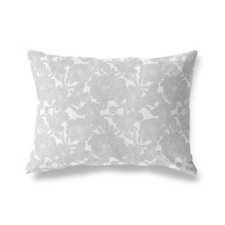 FLOWER POWER GREY ON WHITE Lumbar Pillow By Kava Designs - Bed Bath ...