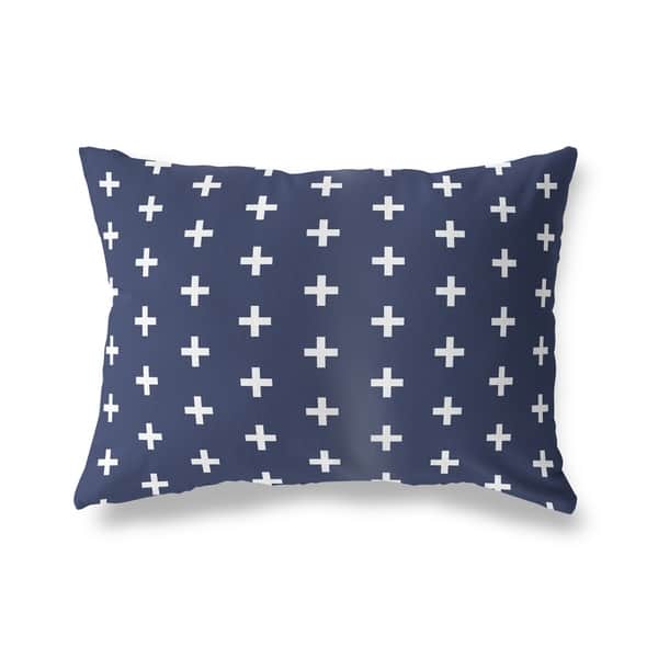 CRISS CROSS NAVY Lumbar Pillow By Kava Designs - Bed Bath & Beyond ...