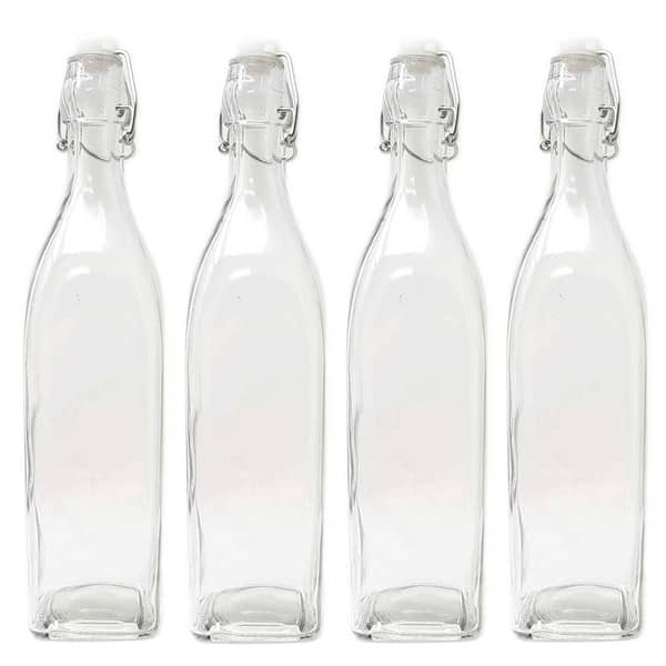 Set of 4 Large 33oz Italian Style Water Glass Bottle Swing Top - Bed ...