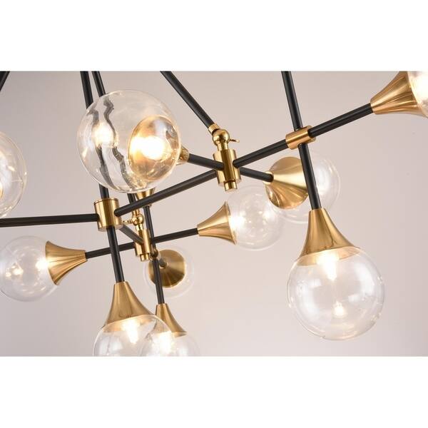 Black Metal Ceiling Fixture with Clear Glass Shades - On Sale - Bed ...