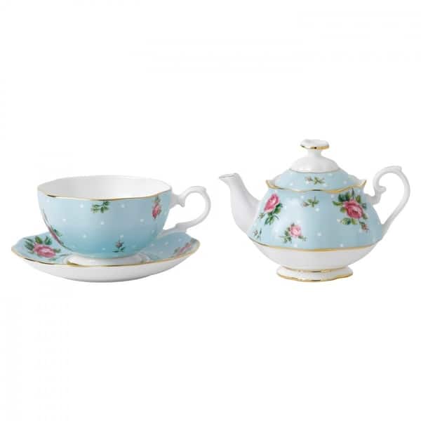 Royal Albert Polka Blue Tea for One Set - On Sale - Bed Bath & Beyond ...