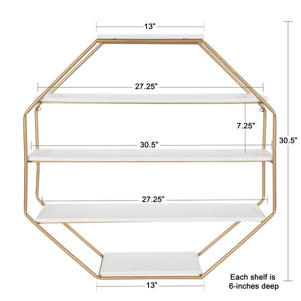 Kate and Laurel Lintz Wood Octagon Wall Shelf (As Is Item) - Bed Bath ...