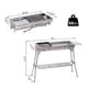 Outsunny Portable Folding Charcoal BBQ Grill Stainless Steel Camp Picnic Cooker with a Large Non ...