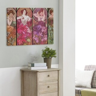 Alphonse Mucha Four Gemstones Gallery-Wrapped Canvas - Bed Bath ...