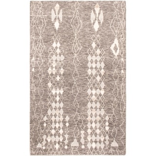 Hand-knotted Tangier Grey Wool Rug - Bed Bath & Beyond - 28284638
