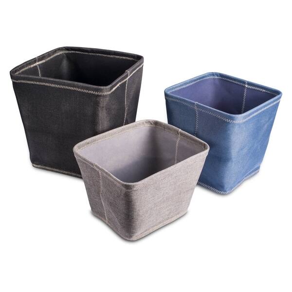 DII Poly Bin Zig-Zag Stitch Variegated Trapezoid (Set of 2) - Bed Bath ...