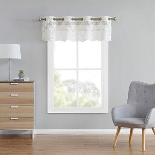 The Gray Barn McLeod Knitted Medallion Design Lace Valance with ...