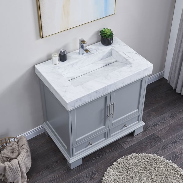 Silkroad Exclusive 36-inch Bathroom Single Vanity with Optional Ramp ...