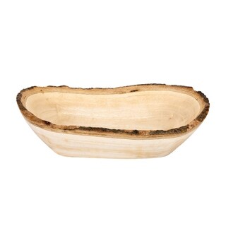 Handmade Handcrafted Mango Tree Wood with Bark Rim Large Oval-Shaped ...