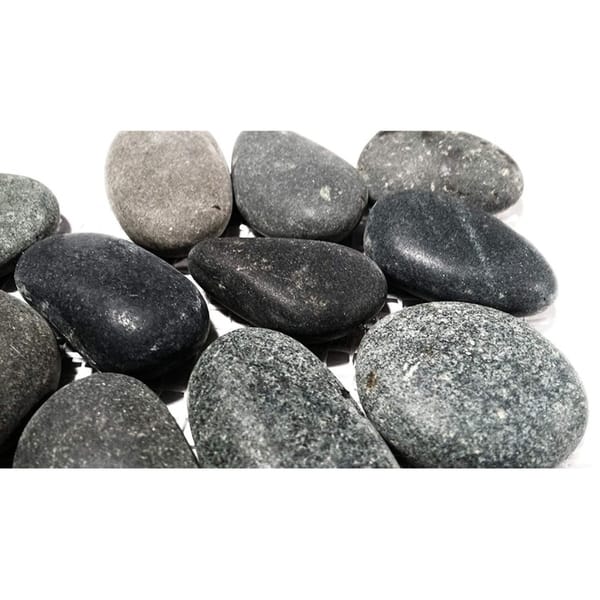 TT 102- Tumbled Pebble Tile - Jet Interlocking 12x12" - Bed Bath ...