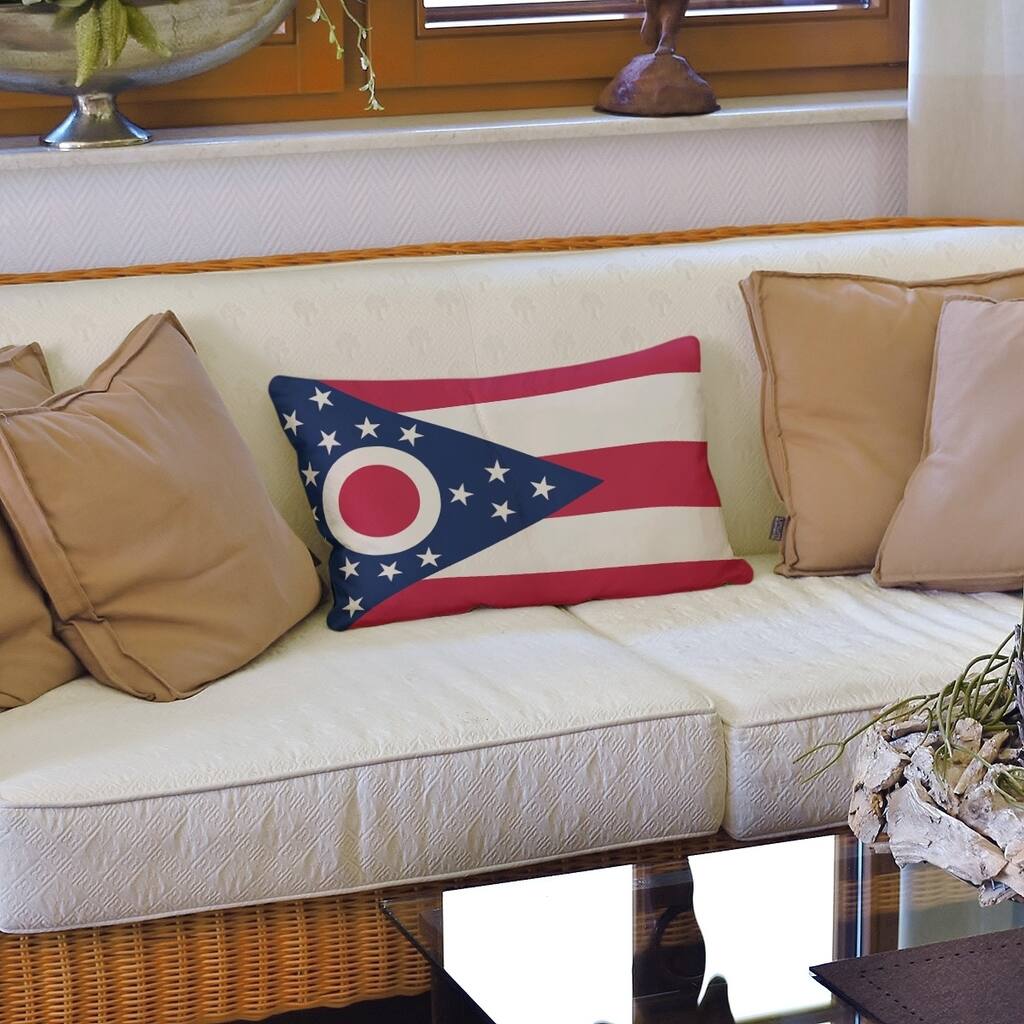 Ohio Flag Lumbar Pillow - Overstock - 28384354