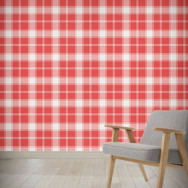 VINTAGE RED PLAID Wallpaper By Kavka Designs - 24X48 - Bed Bath & Beyond - 28387934