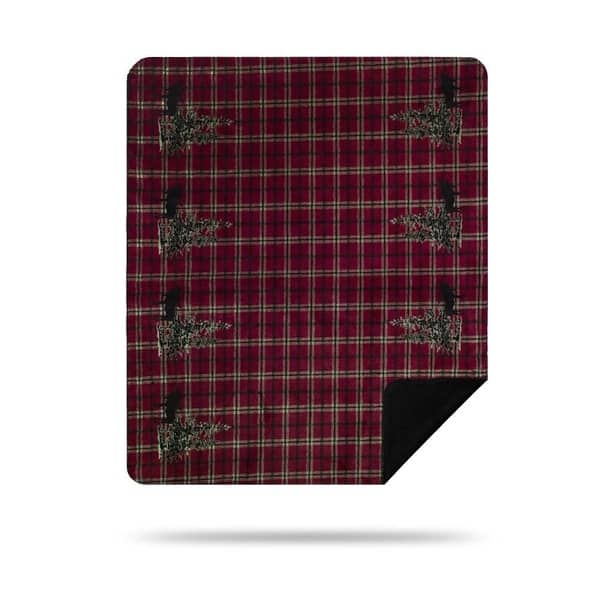 Denali Moose Plaid Border/Black Microplush Blanket - Bed Bath & Beyond ...