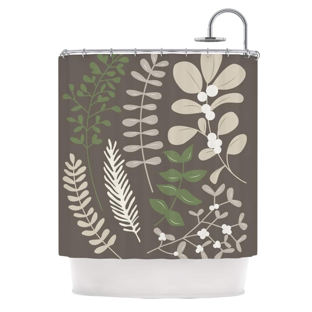 Brown And Green Shower Curtain