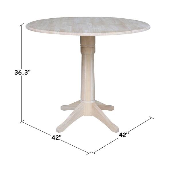42" Round Pedestal Counter Height Table with Two Madrid Stools ...