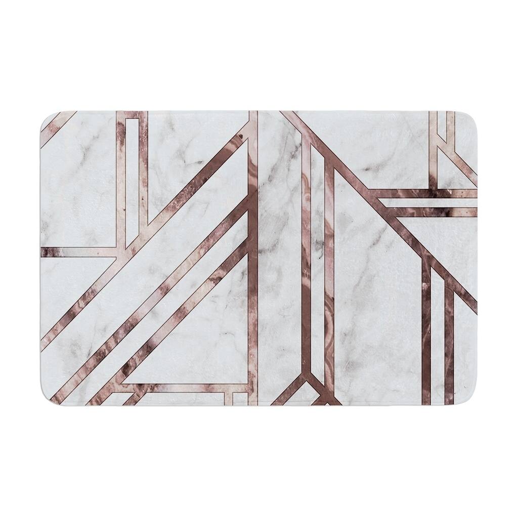 KESS Original "Dark Marble Mosaic" Memory Foam Bath Mat - Overstock ...