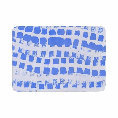 Vasare Nar "Azure Blue Squares" Memory Foam Bath Mat - Overstock - 28450006