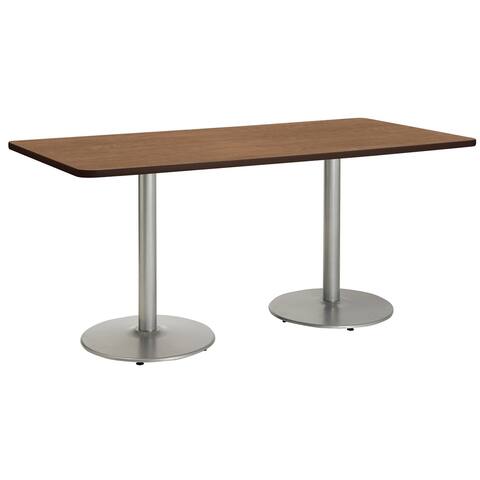 KFI Mode Rectangle Breakroom Table, Round Silver Base - Overstock ...