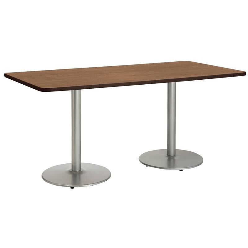 KFI Mode Rectangle Breakroom Table, Round Silver Base - Overstock ...