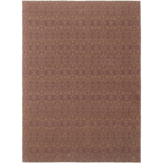 Handmade Collage Brown, Burgundy Chenille Rug - Brown, Burgundy - Bed ...