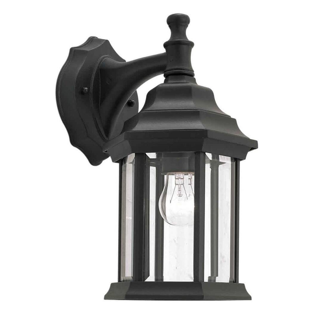1-Light Royal Bronze Outdoor Wall Lantern with Clear Beveled Glass ...