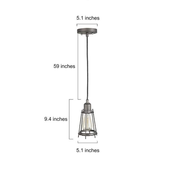 The Gray Barn Windy Bracken 1-light Metal Cage Pendant Light - D5.1"x ...