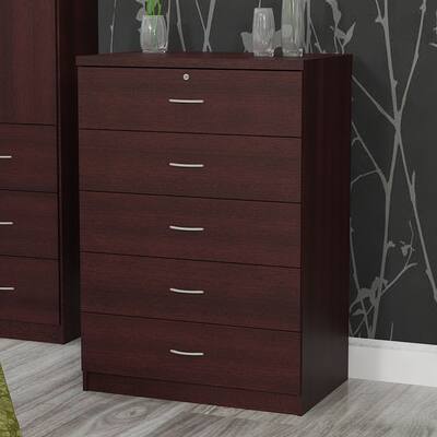 Home Source Debbie 5-drawer Chest - Mahogany Finish - Overstock - 28480223