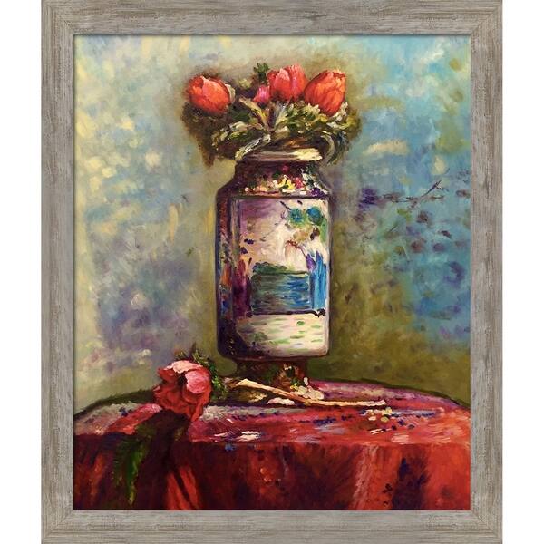 La Pastiche Anemones in a Chinese Vase by Edouard Vuillard with Pewter ...