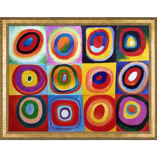La Pastiche Farbstudie Quadrate by Wassily Kandinsky with Gold Verona Frame Oil Painting Wall ...