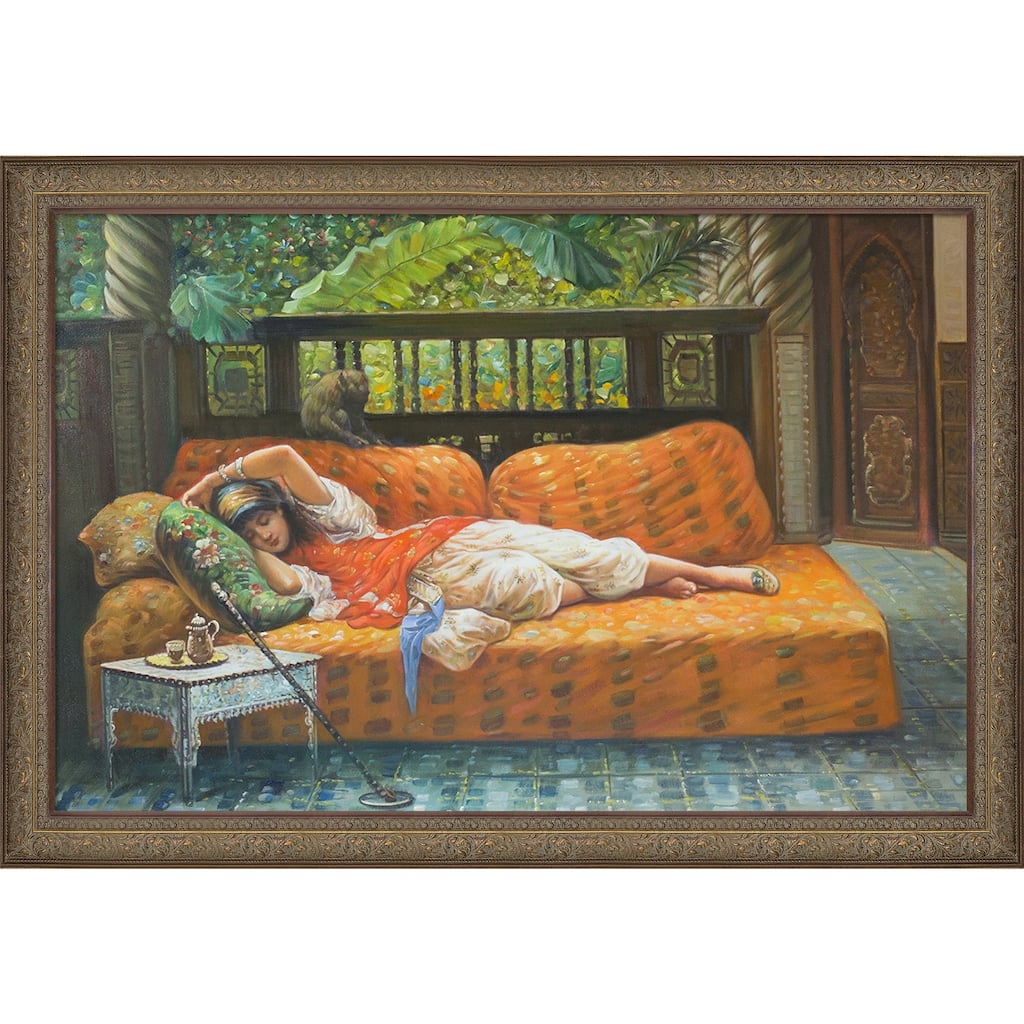 La Pastiche The Siesta by Frederick Arthur Bridgman with Natural Wood ...
