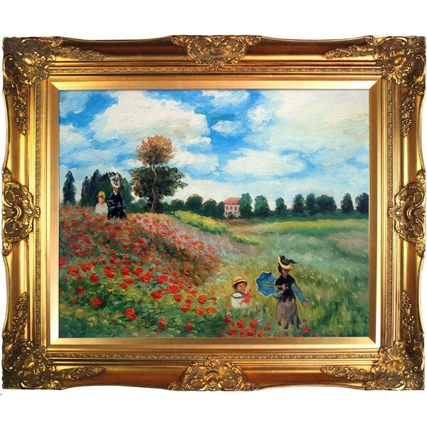 La Pastiche Poppy Field in Argenteuil by Claude Monet with Gold ...