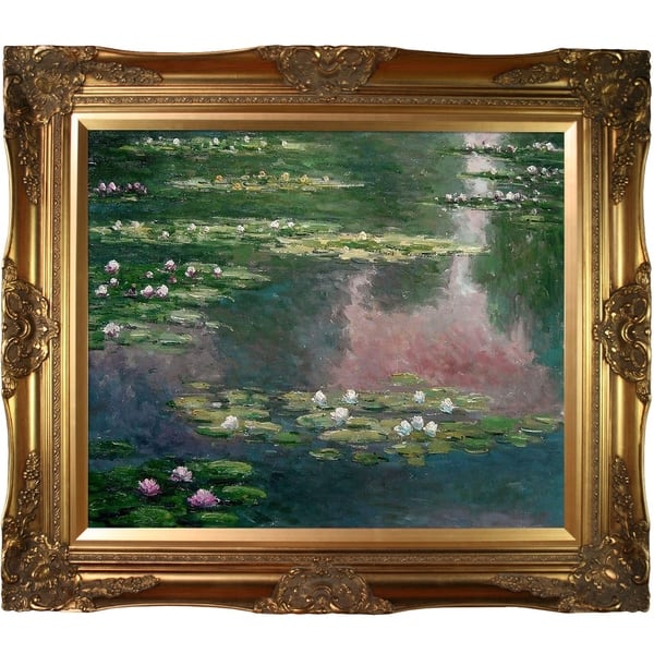 La Pastiche Water Lilies (green and violet) by Claude Monet with Gold ...