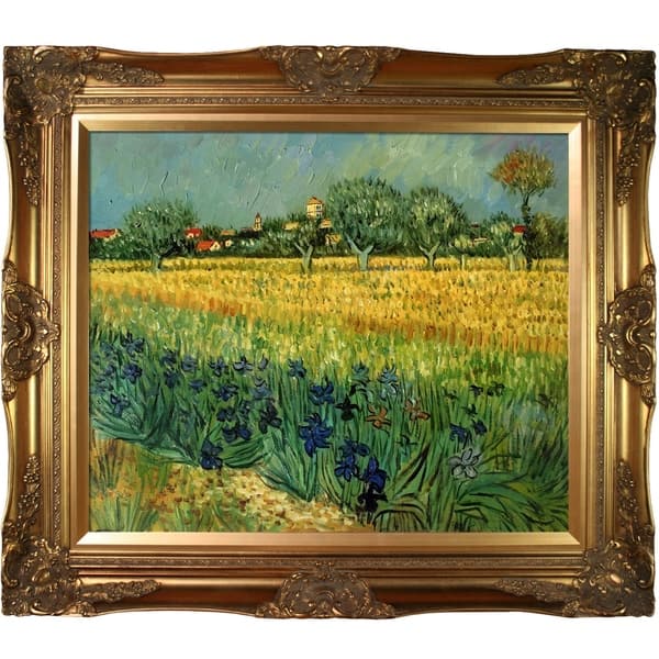 La Pastiche by overstockArt View of Arles by Vincent Van Gogh with Gold ...